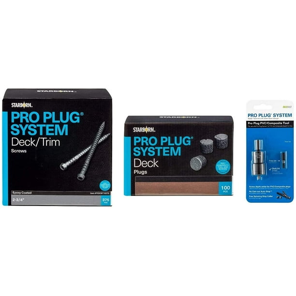 Pro Plug System for Trex Transcend Havana Gold Decking, Combo Kit, 375 ...