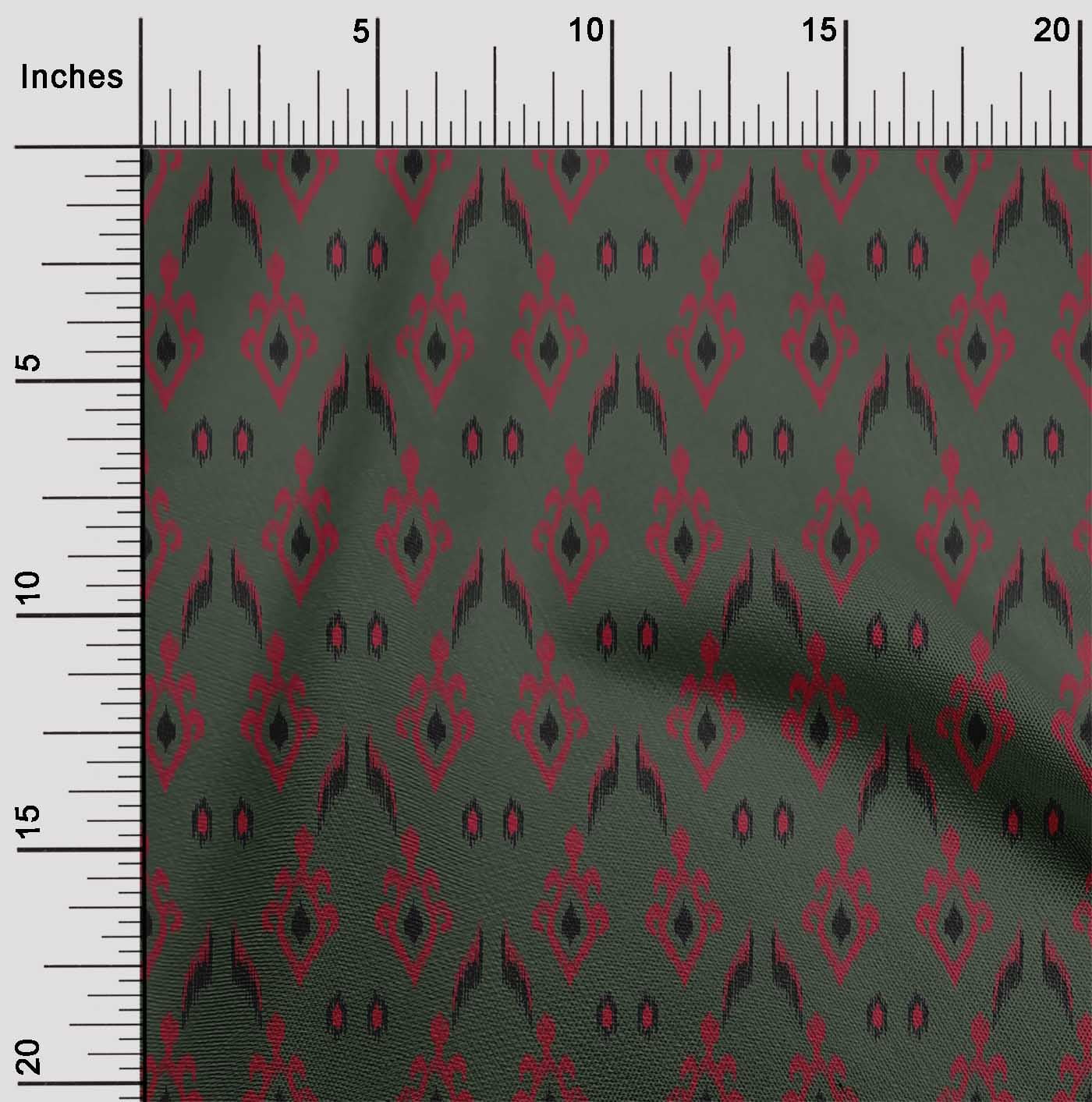 oneOone Viscose Chiffon Fabric Argyle Style Ikat Print Fabric By The ...