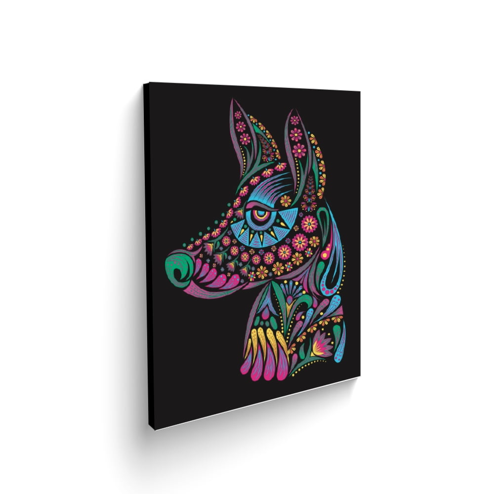 Cuadro Decorativo Moderno Xoloitzcuintle Arte Huichol Arte Mexicano ...