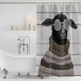 Black Sheep Shower Curtain for Bathroom, Glasses Brown Sweater Wood ...