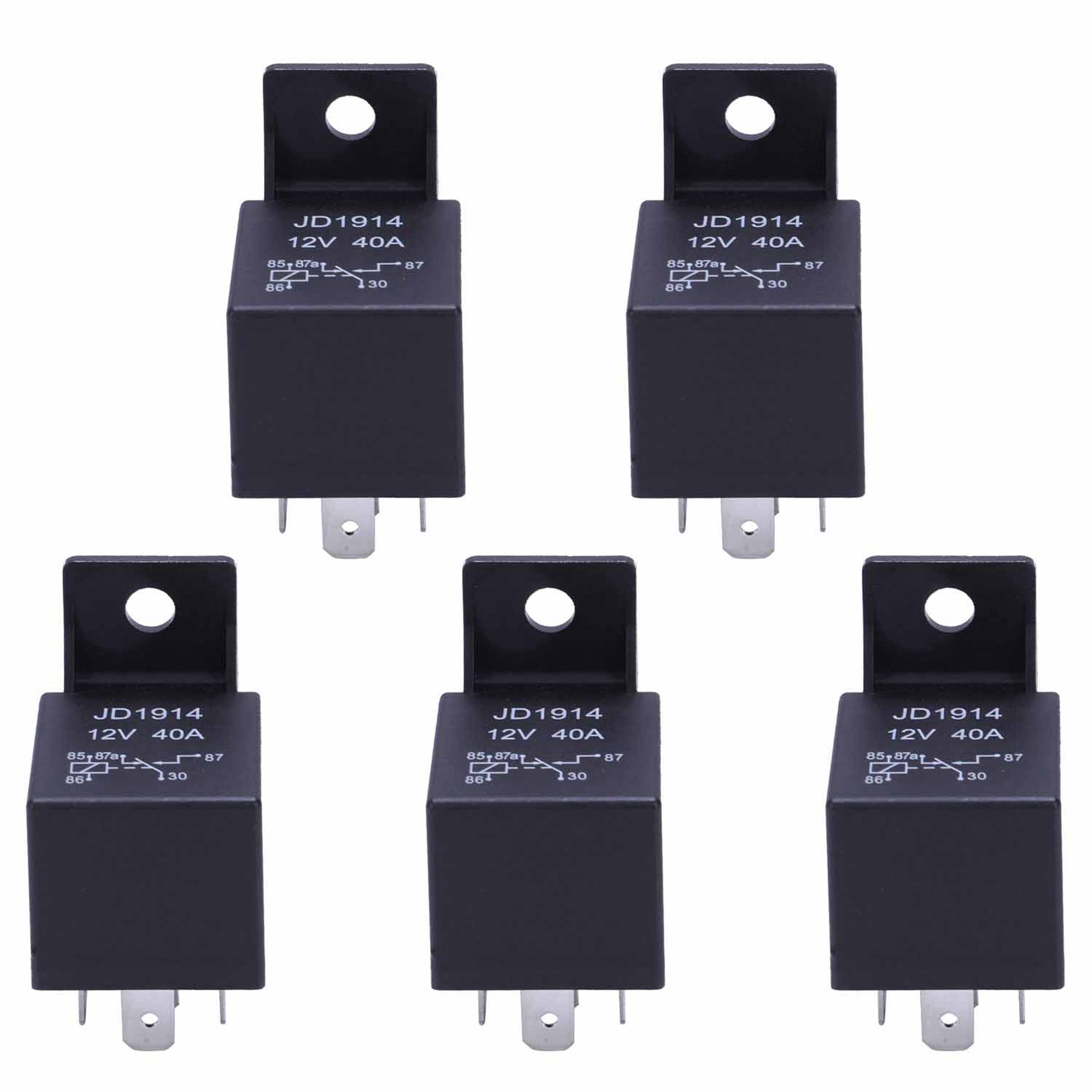 Click here for Unbranded 5x 12v Volt 40a Amp 5 Pin Changeover Rel... prices