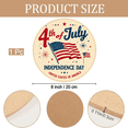 2D flat, an 8-inch wooden sign. "4th of July Independence Day United ...