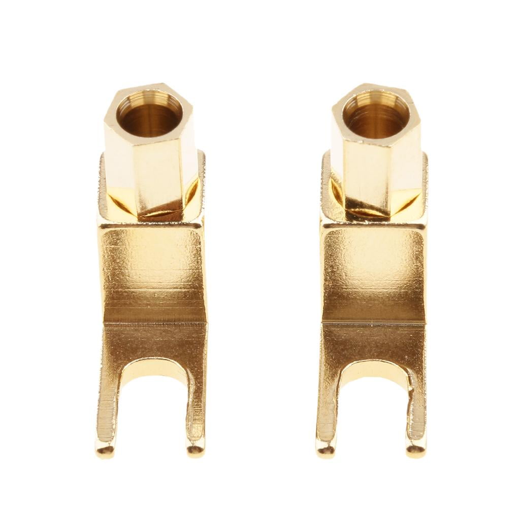 copper material gold Plate Right Angle Speaker Cable Spade Banana To ...