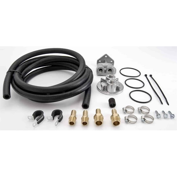 JEGS 51716 Remote Oil Filter Mount Die-Cast Aluminum Construction Fits ...