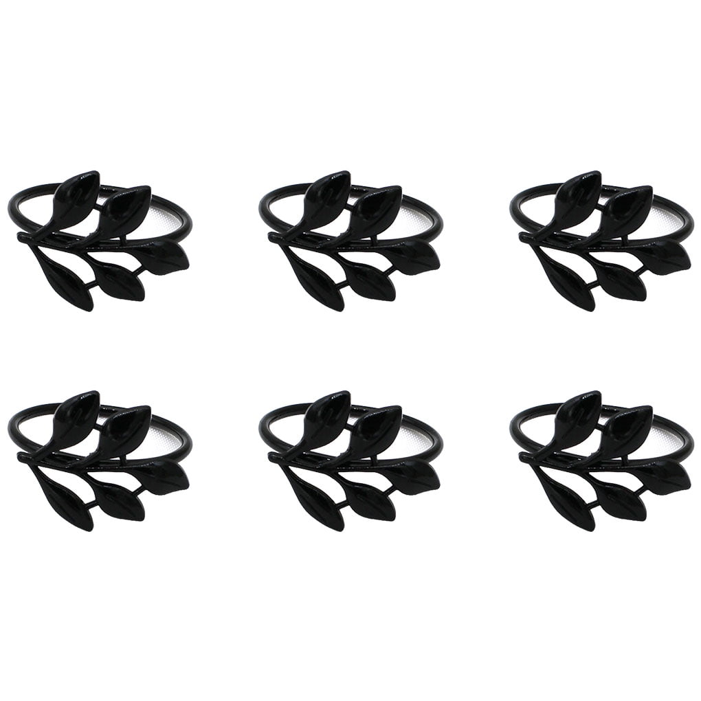 Worallymy 24pcs/pack Leaf Shaped Napkin Rings Buckle Holders Party ...