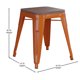 BizChair 18" Backless Table Height Stool with Wooden Seat, Stackable ...
