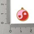 304 Stainless Steel Enamel Charms Real 18K Gold Plated Flat Round with ...