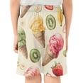 BZSMCE Adjustable Drawstring Casual Shorts With Ice Cream Fruit Pattern ...