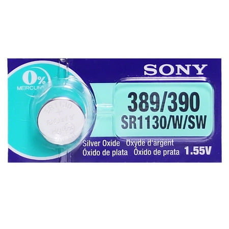 Sony 389/390 (SR1130/W/SW) 1.55V Silver Oxide 0%Hg Mercury Free Watch ...