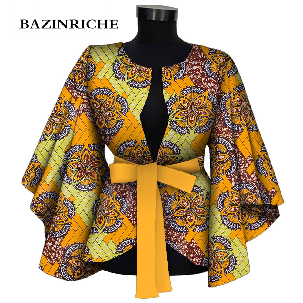 Fashion African Clothes for Women Blouse Elegant v neck with Belt ...