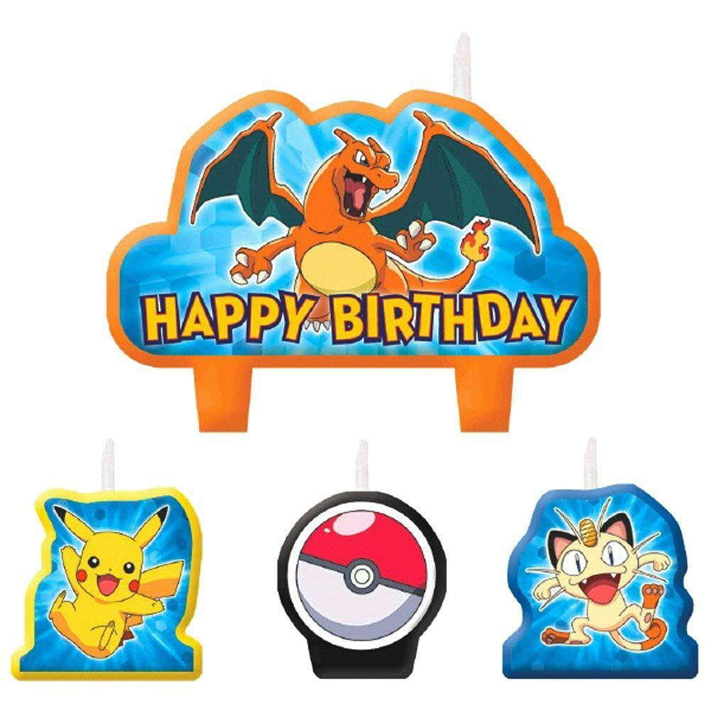 Pokemon Pikachu Birthday Candles 4 Pc - Walmart.com