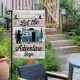 Camper Van Bear Garden Flag 12x18 Inch Let The Adventur Vintage Wood ...