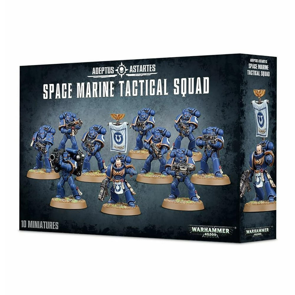 Warhammer 40k Model Miniatures - Space Marine Tactical Squad - Walmart ...