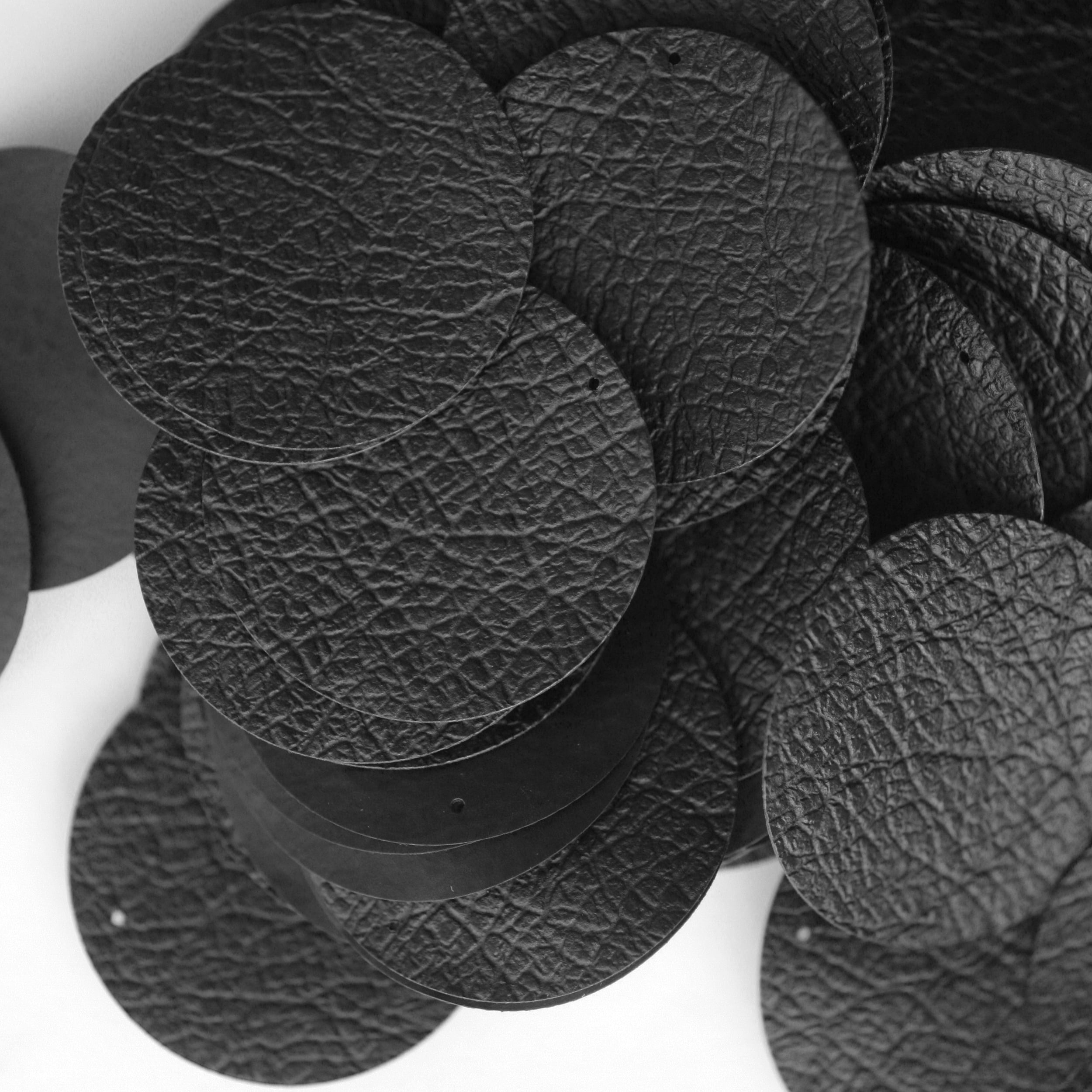 Black Sequins 30mm Top Hole Leather Effect Made in USA - Walmart.com