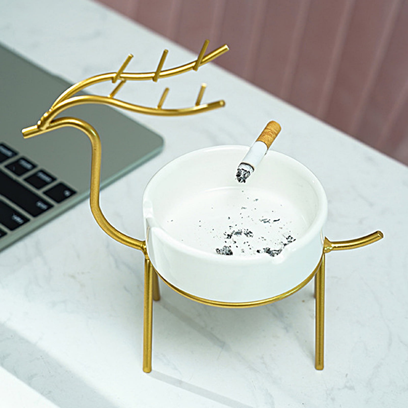 Travelwant Classic Metal Ashtray for Cigarettes - Windproof Outdoor ...