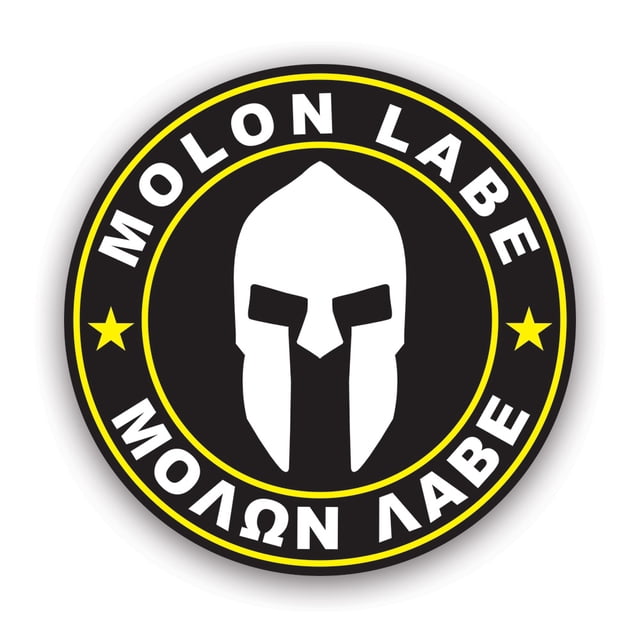 Molon Labe Yellow Circle Sticker Decal - Self Adhesive Vinyl ...