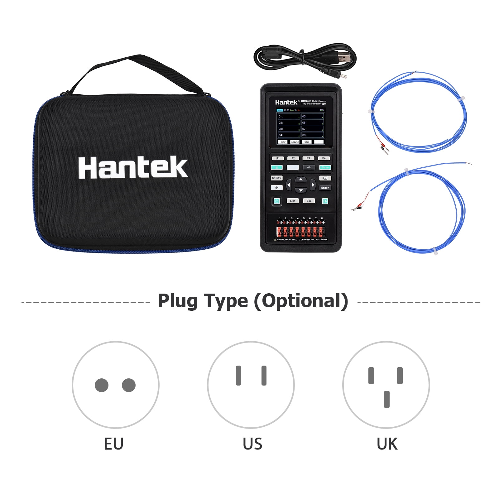 Buy Hantek HTM208B 8-channel Temperature Data Logger Rechargeable ...