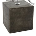 18" x 17" Silver Polystone Floral Sculpture with Black Block Base, by ...