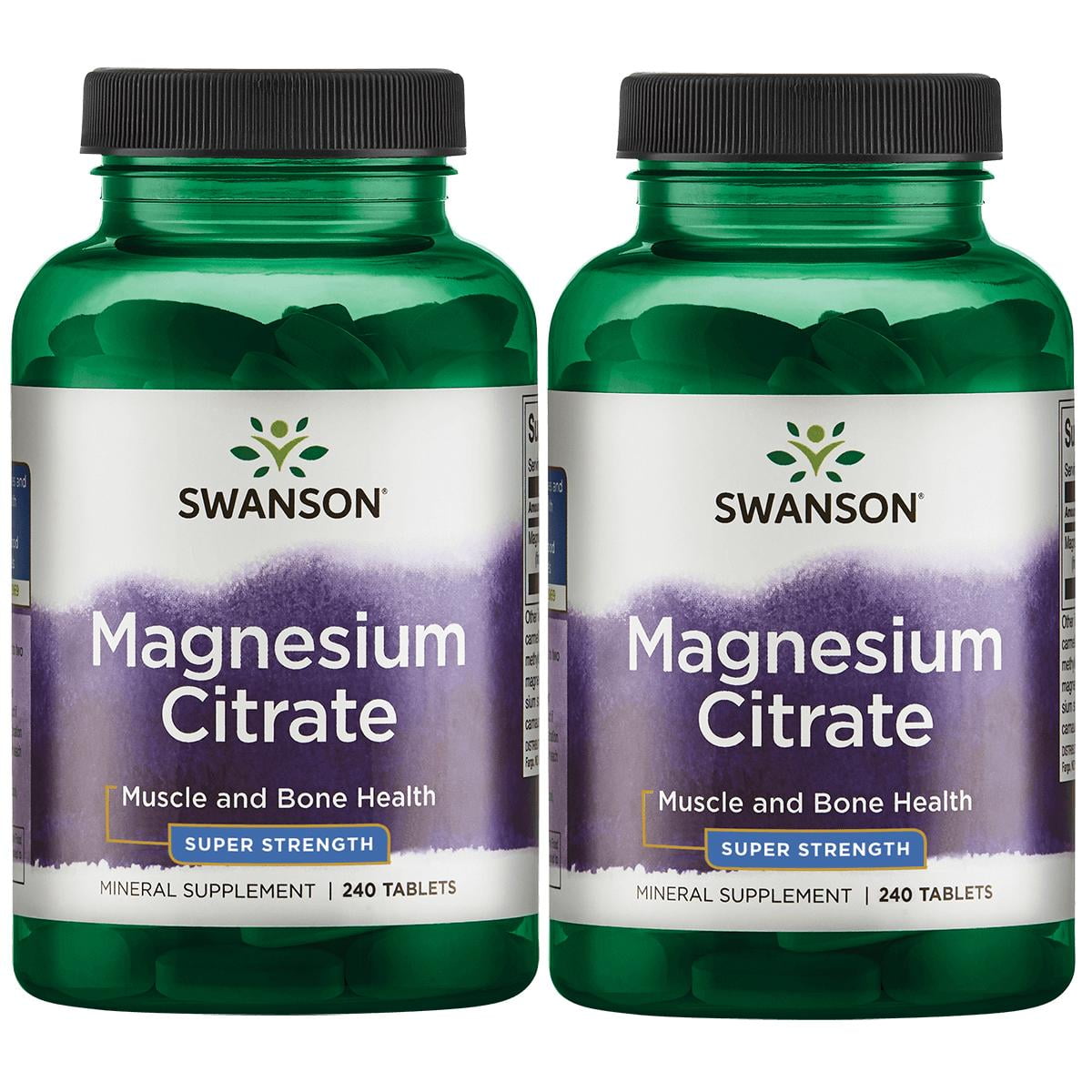 Swanson Magnesium Citrate - Super Strength 112.5 mg 240 Tabs 2 Pack ...