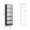 49 Inch Wide Multicolor Particle Board 2-Piece Storage Bookcase Set for ...