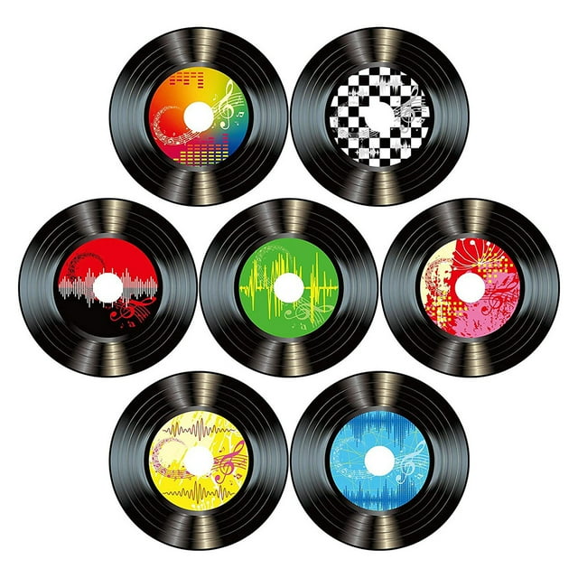 Paper Records Fake 20 Pieces in 1 Pack Paper Record Cut-Out Colorful ...