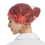 ProtectX 100 Pack Red Disposable Hair Nets, Elastic Head Cover ...
