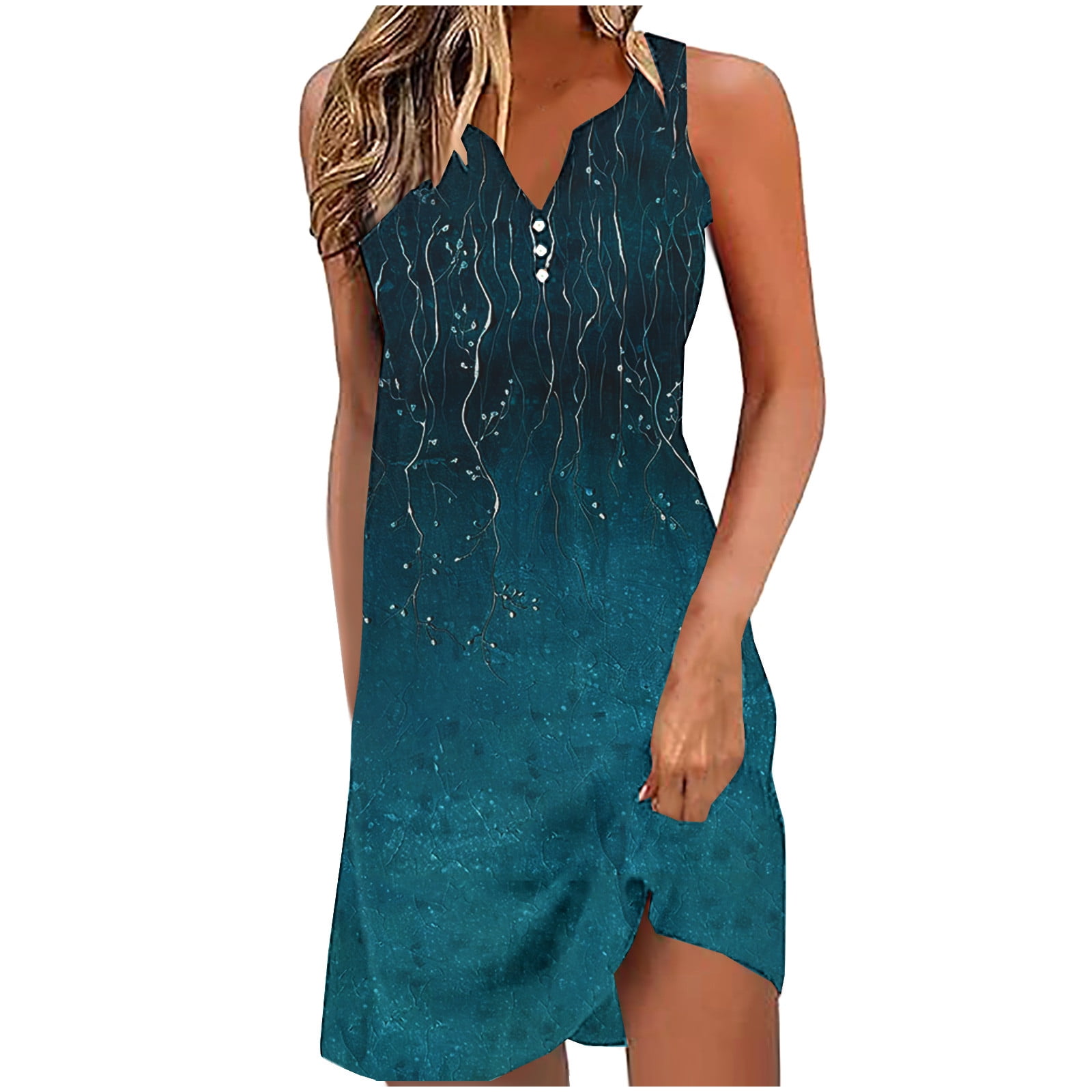 Click here for Nerohusy Summer A-Line Flowy Tank Dress Womens But... prices