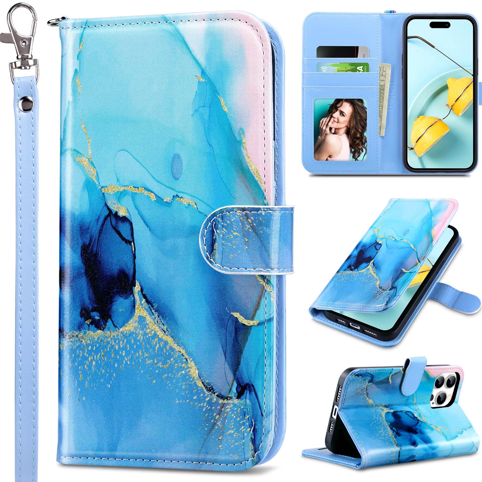 ULAK iPhone 14 Pro Wallet Case, Premium PU Leather, Card Holder ...