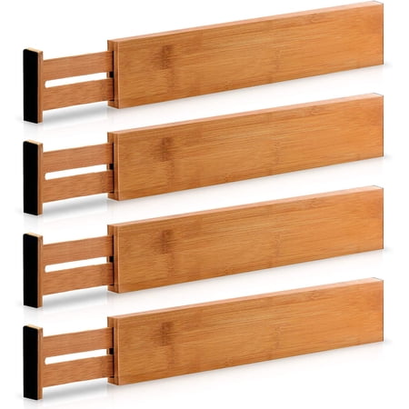 Extra-Large Bamboo Adjustable Drawer Dividers - Expandable (2.6 Tall ...