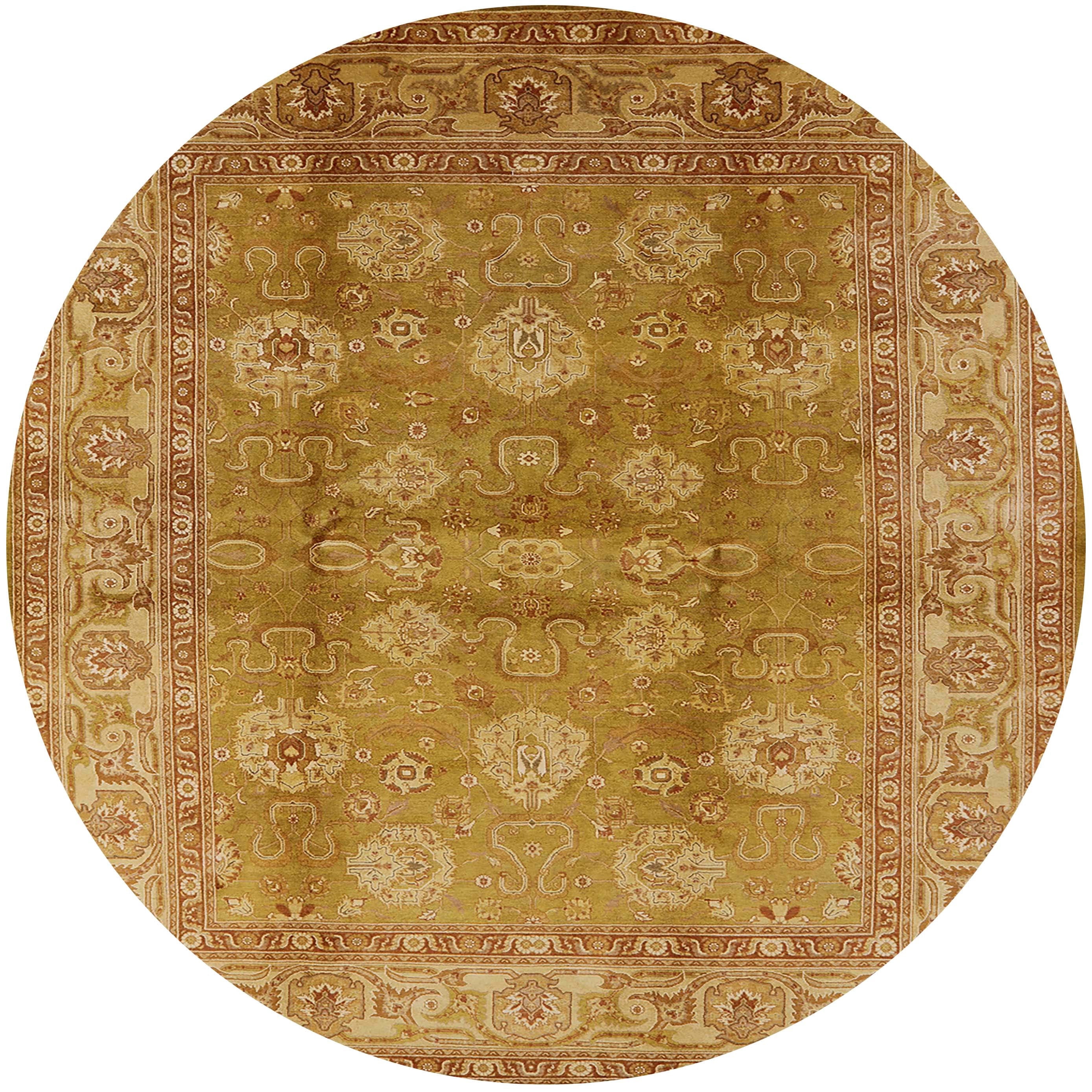 Ahgly Company Machine Washable Indoor Round Industrial Modern Yellow ...