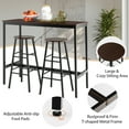 Costway 3-Piece Bar Table Set Pub Kitchen Dining Table w/ 2 Round Stools Black & Brown - Walmart.com