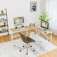 L-Shaped Reversible Computer Desk 2 Person Long Computer Workstation w ...