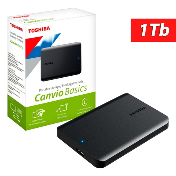 DISCO DURO EXTERNO TOSHIBA CANVIO BASICS 1TB USB 3.0 HDTB510XK3AA NEGRO | Walmart en línea