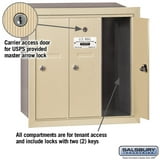 Salsbury Industries 3503SRU Vertical Mailbox - 3 Doors - Sandstone ...