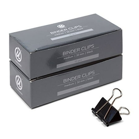 U Brands Binder Clips, Medium 1-1/4-Inch Width, 1/2-Inch Paper Holding ...