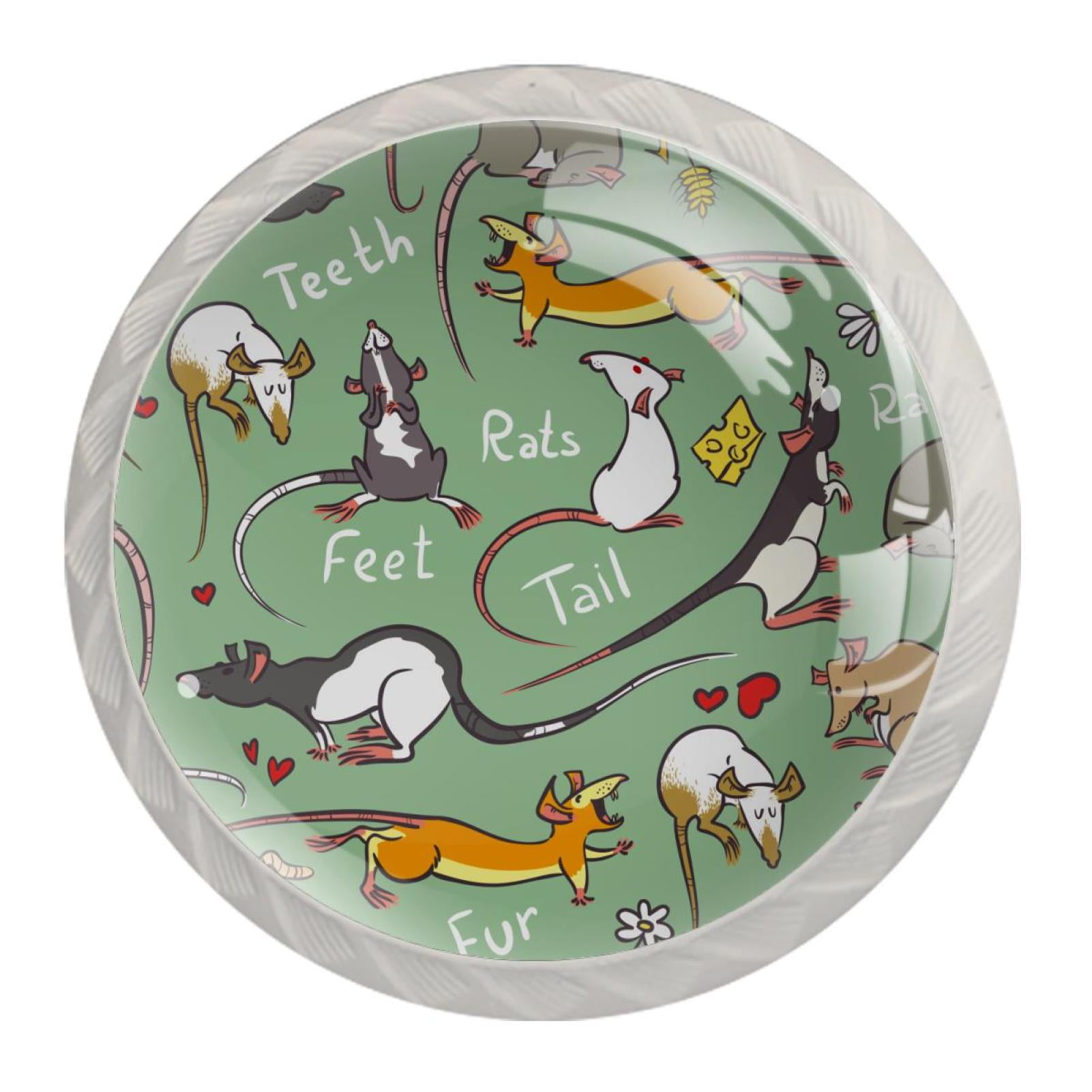 4 Pcs Fancy Rat Animal Knobs for Kitchen Cabinet Cupboard Dresser ...