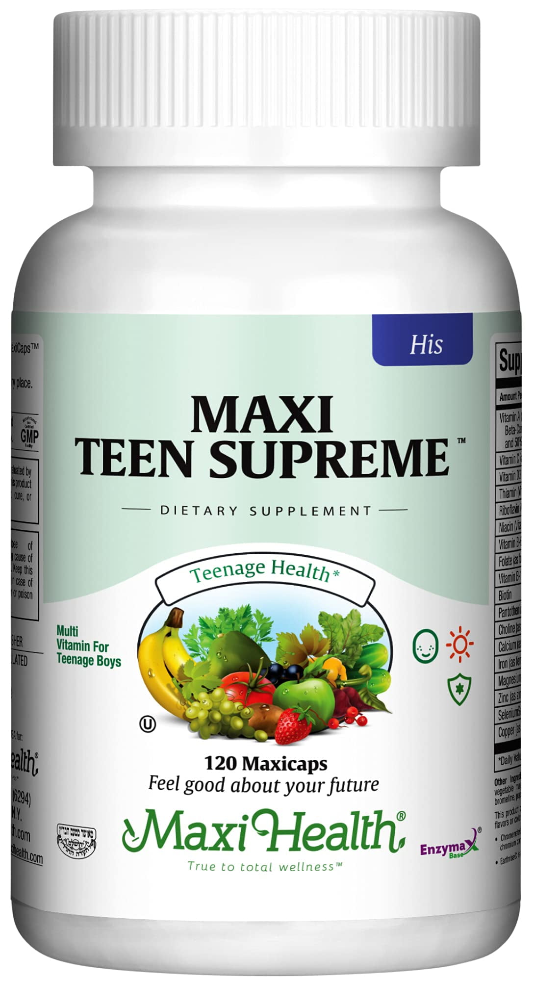 Multivitamínico Maxi Health Teen Supreme HIS 120 comprimidos | Walmart ...