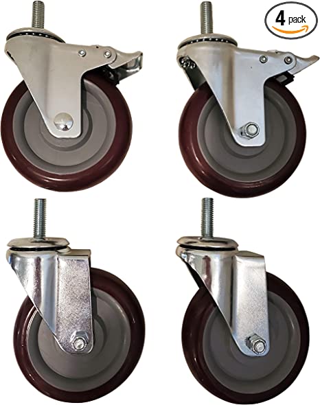 4-Pack Stem Casters (2-Swivel and 2-Braking Swivel) (5-INCH) - Walmart.com