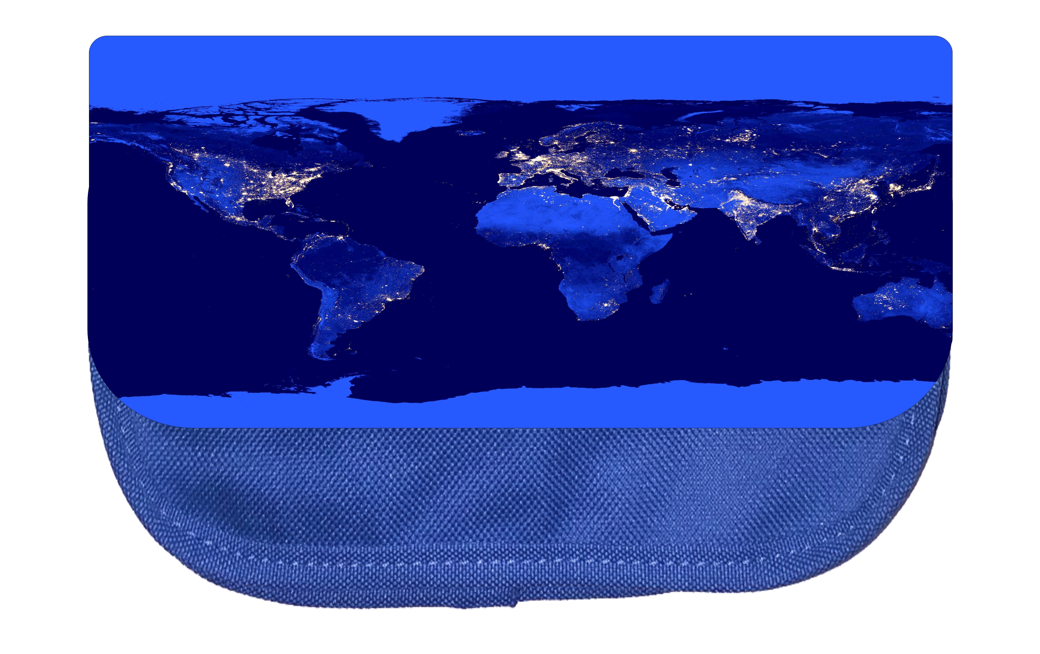 Blue Earth Map Continents Pencil Pouch 2 Pocket Pencil Case Organizer ...