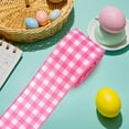14.7Ft Easter Decorative Pink Grid Ribbon Roll, 2.5in Wide Silk Ribbon ...