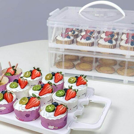 Cupcake Storage Containers with Lid Dessert Carrier with Container Case ...