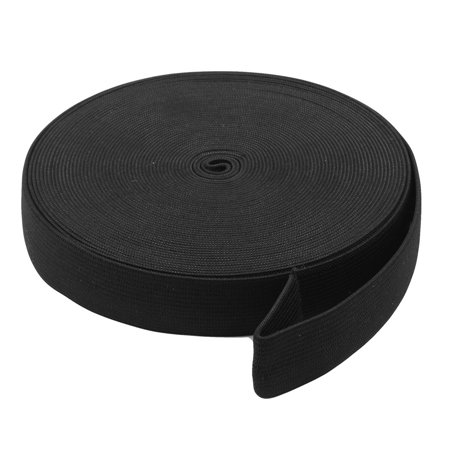 Household 12M Length Stretchy Elastic Band Roll Black 24mm Wide ...