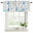 Coral Octopus Coastal Valances for Windows, Decorative Rod Pocket ...