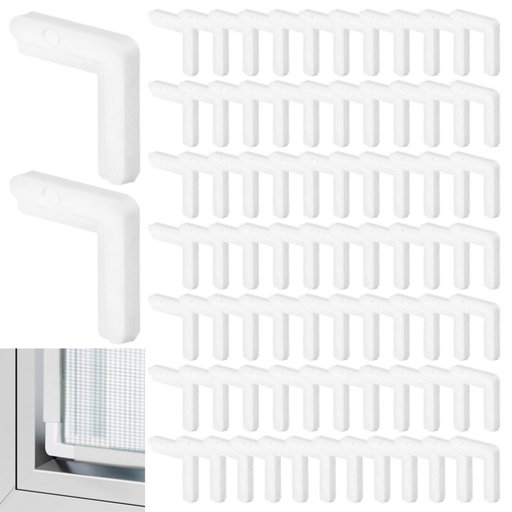 80Pcs Screen Frame Corners, White Mobile Home Plastic Window Screen ...