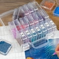 "Huaxiangoh Bead Storage Box, 24 Slots Organizer, Transparent Plastic ...