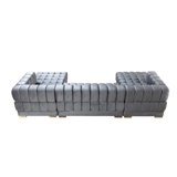 Lipa Gray Velvet Double Chaise "U" Shape Sectional Sofa - Walmart.com