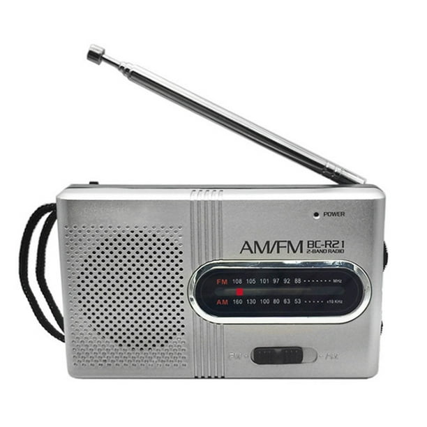 Mini Radio portátil Radio AM FM Antena telescópica Radio estéreo para ...