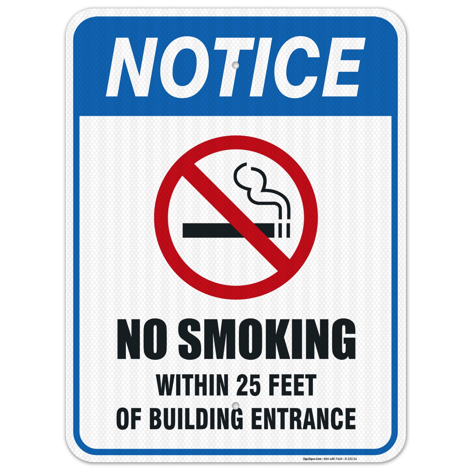No Smoking Within 25 Feet of Building Entrance Sign, - Walmart.com