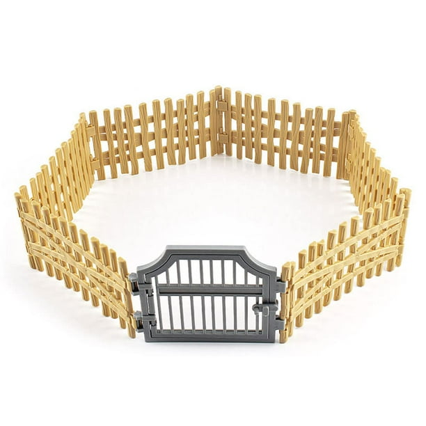 Plastic Corral Fencing Farm Playset with Gate - Toy Fence for Toddlers ...