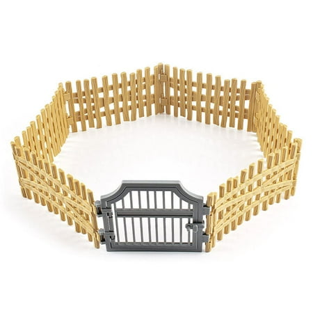 Plastic Corral Fencing Farm Playset with Gate - Toy Fence for Toddlers ...